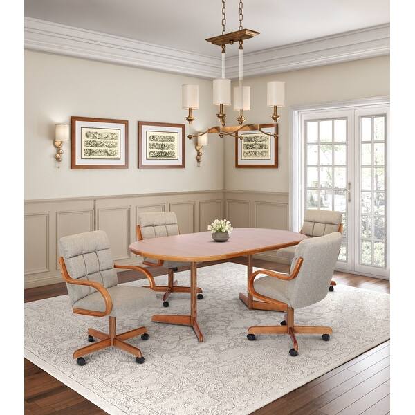Caster Chair Company 5-Piece 42x[54/72] Pecan Caster Castor Dining Set ...